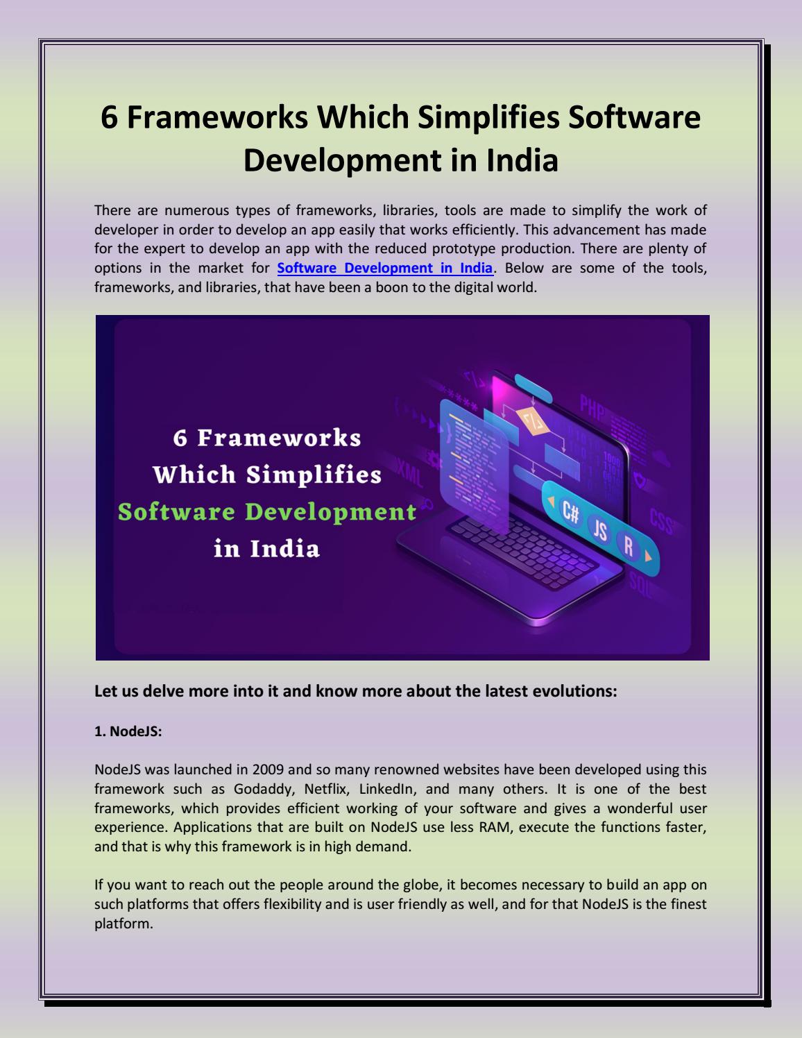 6 Frameworks Which Simplifies Software Development in India by Vrinsoft ...