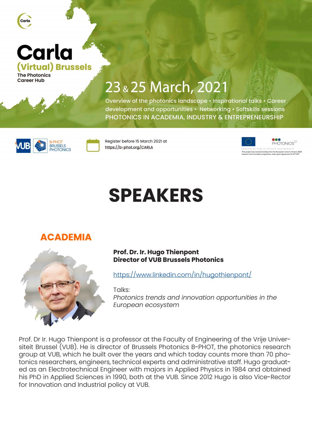 CARLA Biography speakers by B-PHOT - Issuu