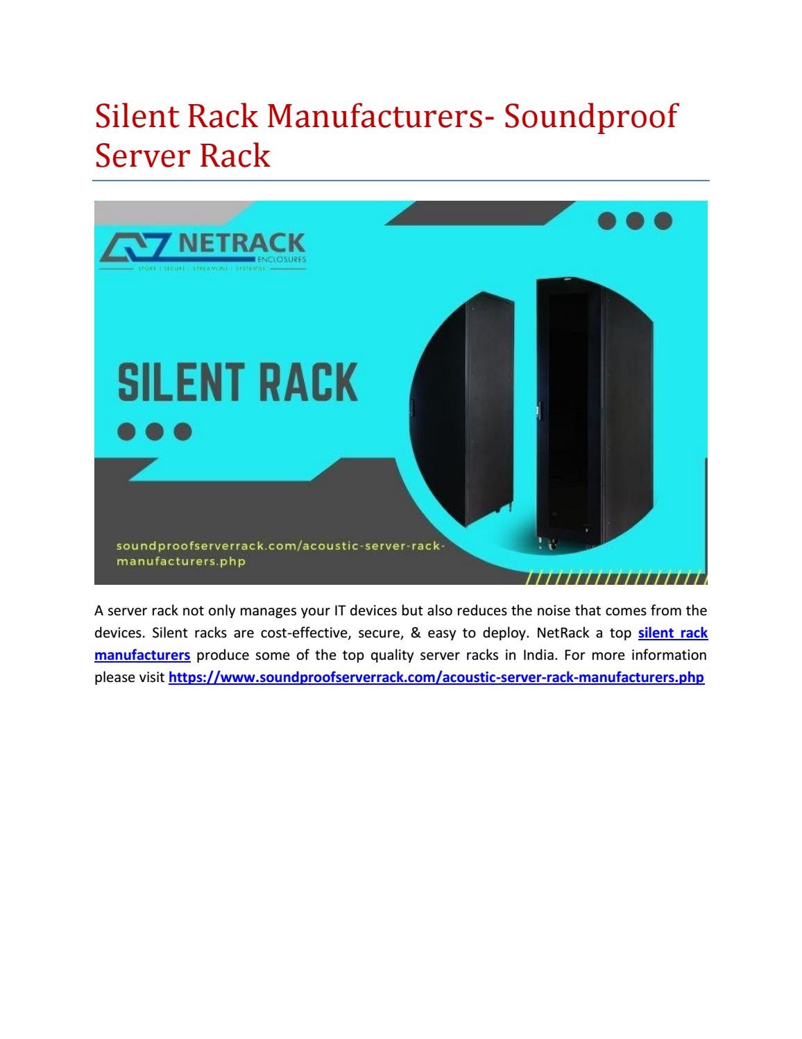 Silent Rack Manufacturers- Soundproof Server Rack by soundproof server ...