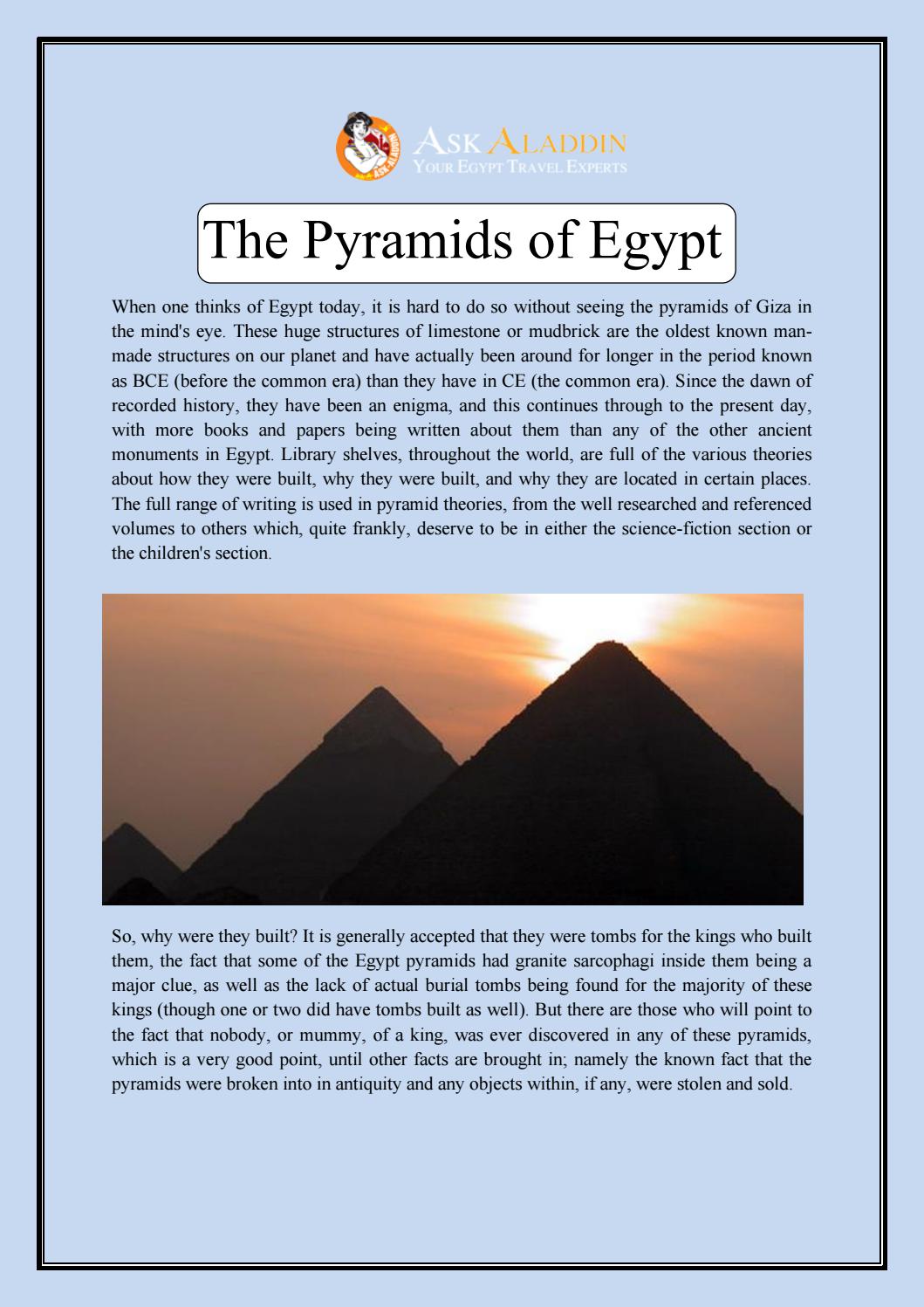 The Pyramids Of Egypt by Ask Aladdin - Issuu