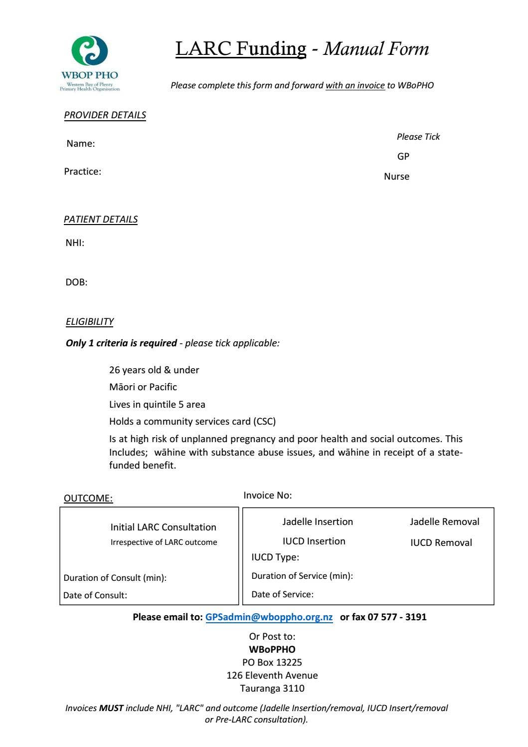 LARC Claim Manual Form by WBOP PHO - Issuu