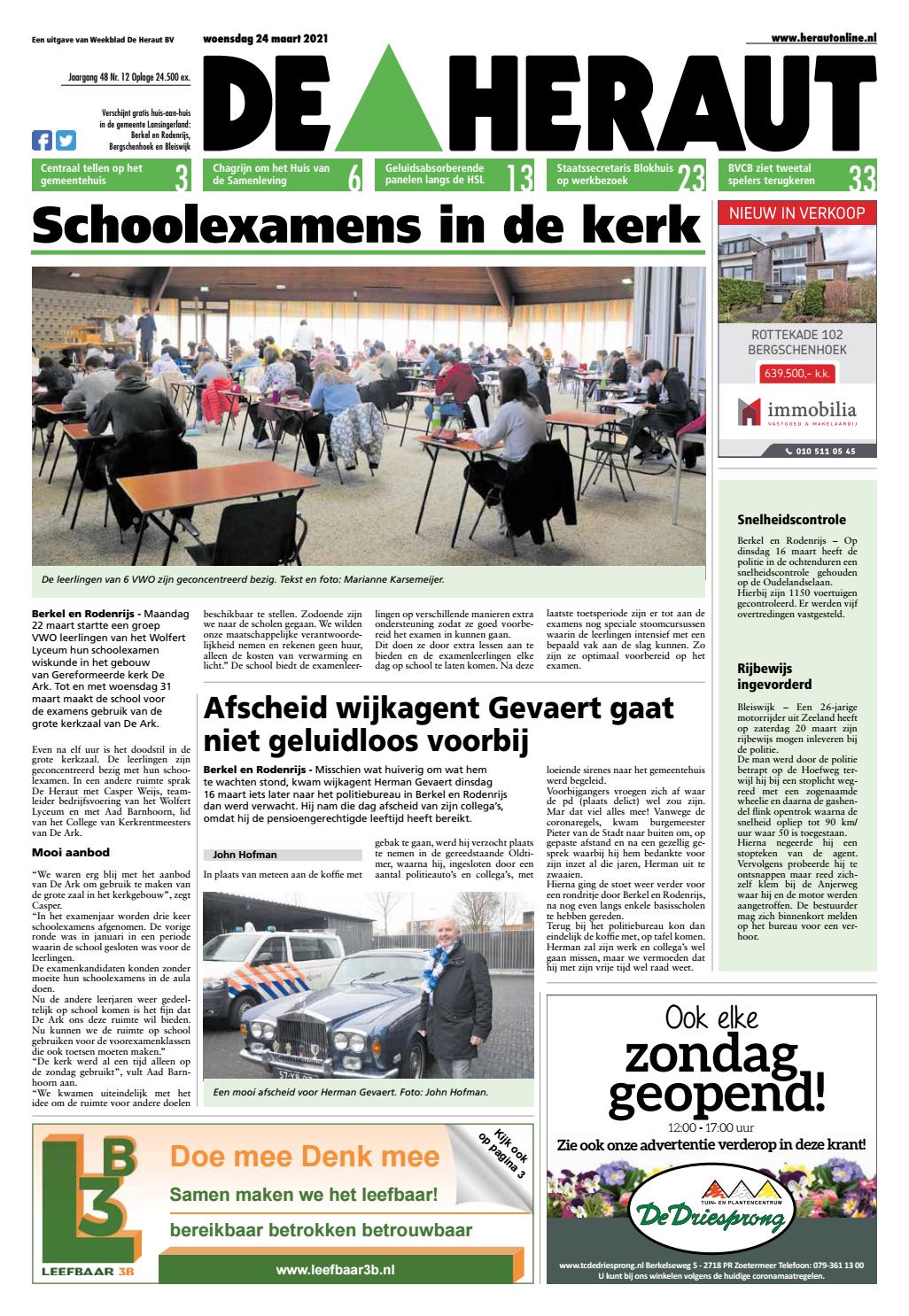 De Heraut week 12 2021 by Nieuwsblad De Heraut - Issuu