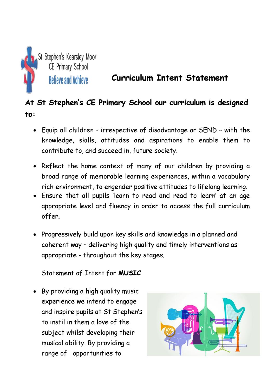 Statement of Intent Music by Schudio - Issuu