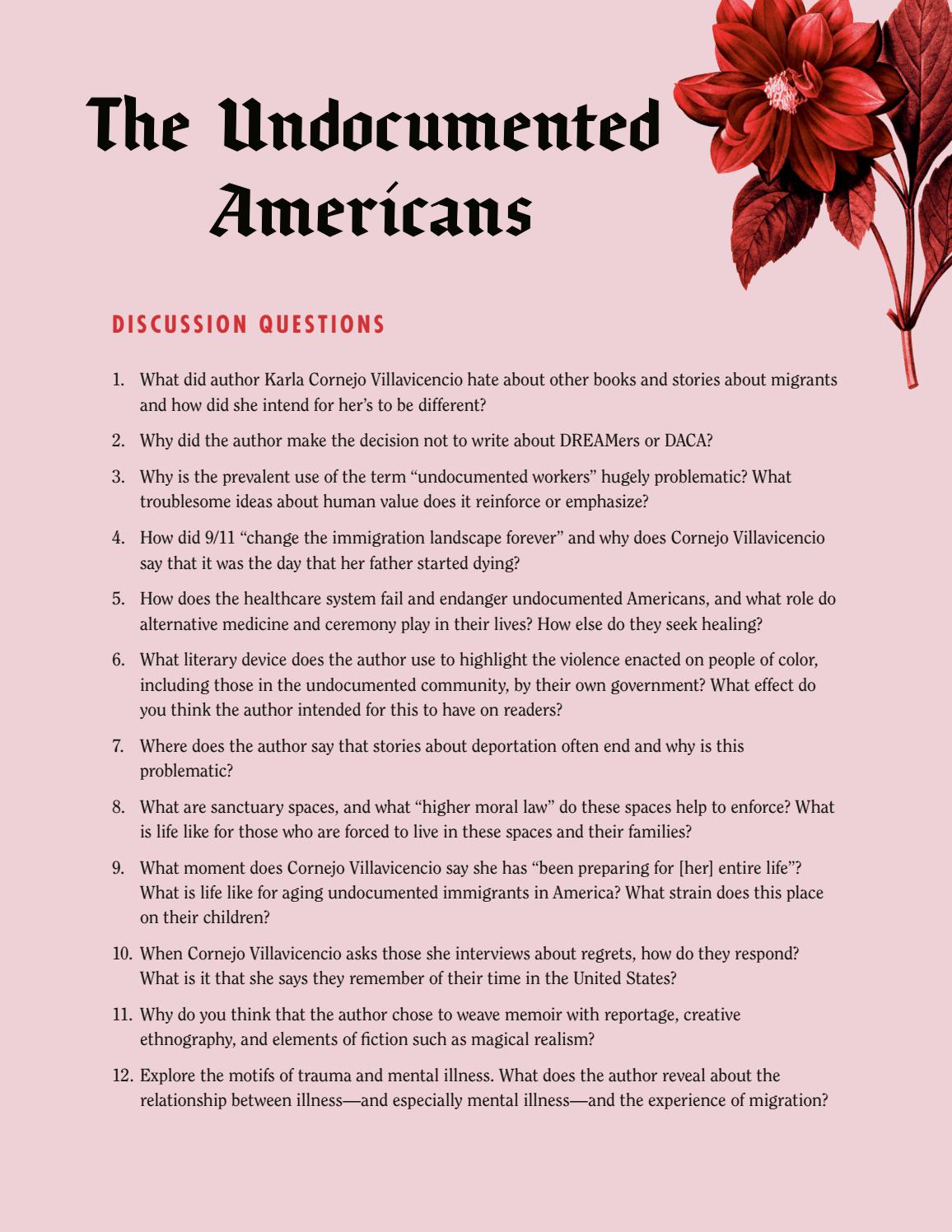 THE UNDOCUMENTED AMERICANS Discussion Guide by PRH Library - Issuu