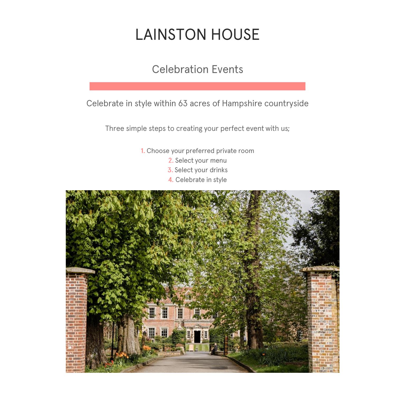 Lainston House Celebration Packages by Exclusive Collection - Issuu