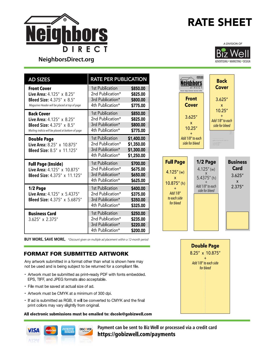 Neighbors Direct Rate Sheet by Biz Well - Issuu