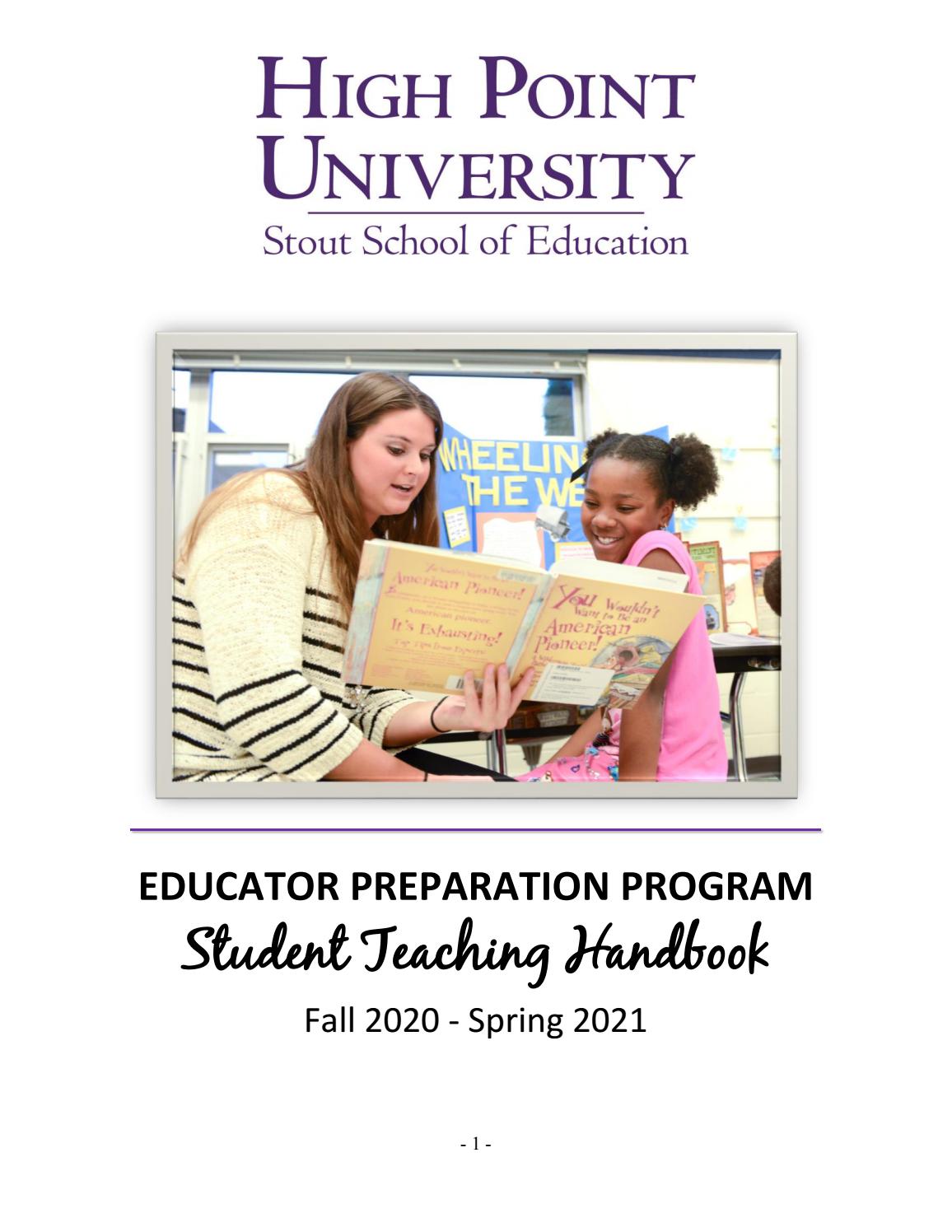 Student Teaching Handbook 2020-2021 by High Point University - Issuu
