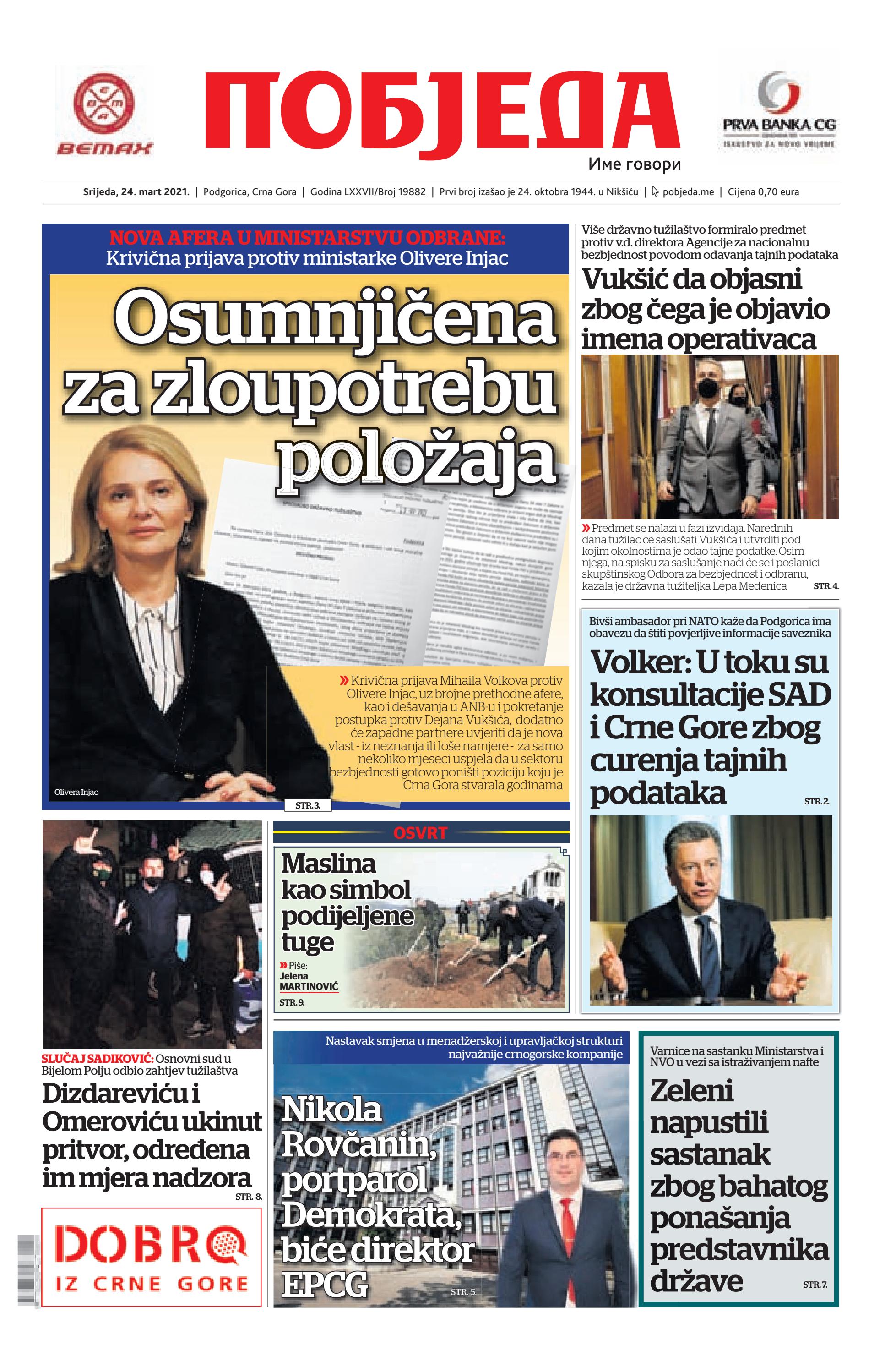 Dnevni list Pobjeda 24.03.2021. by Pobjeda - Issuu