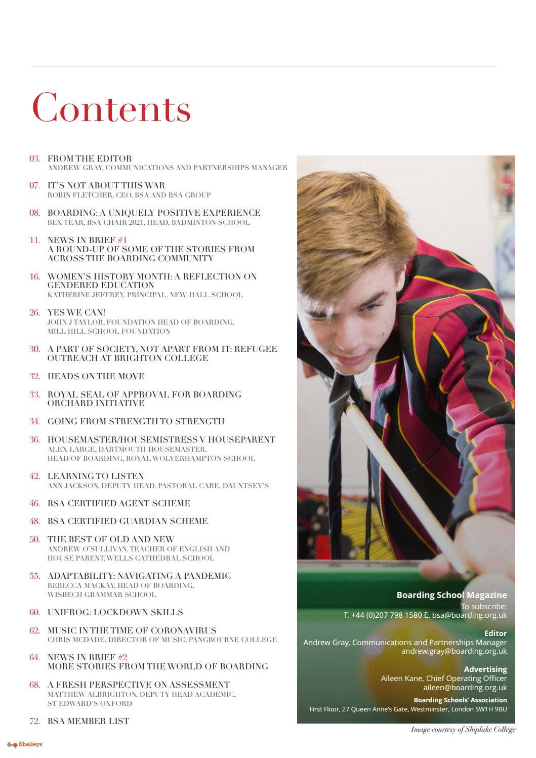 BSA Magazine - Spring 2021 by Boarding Schools' Association - Issuu