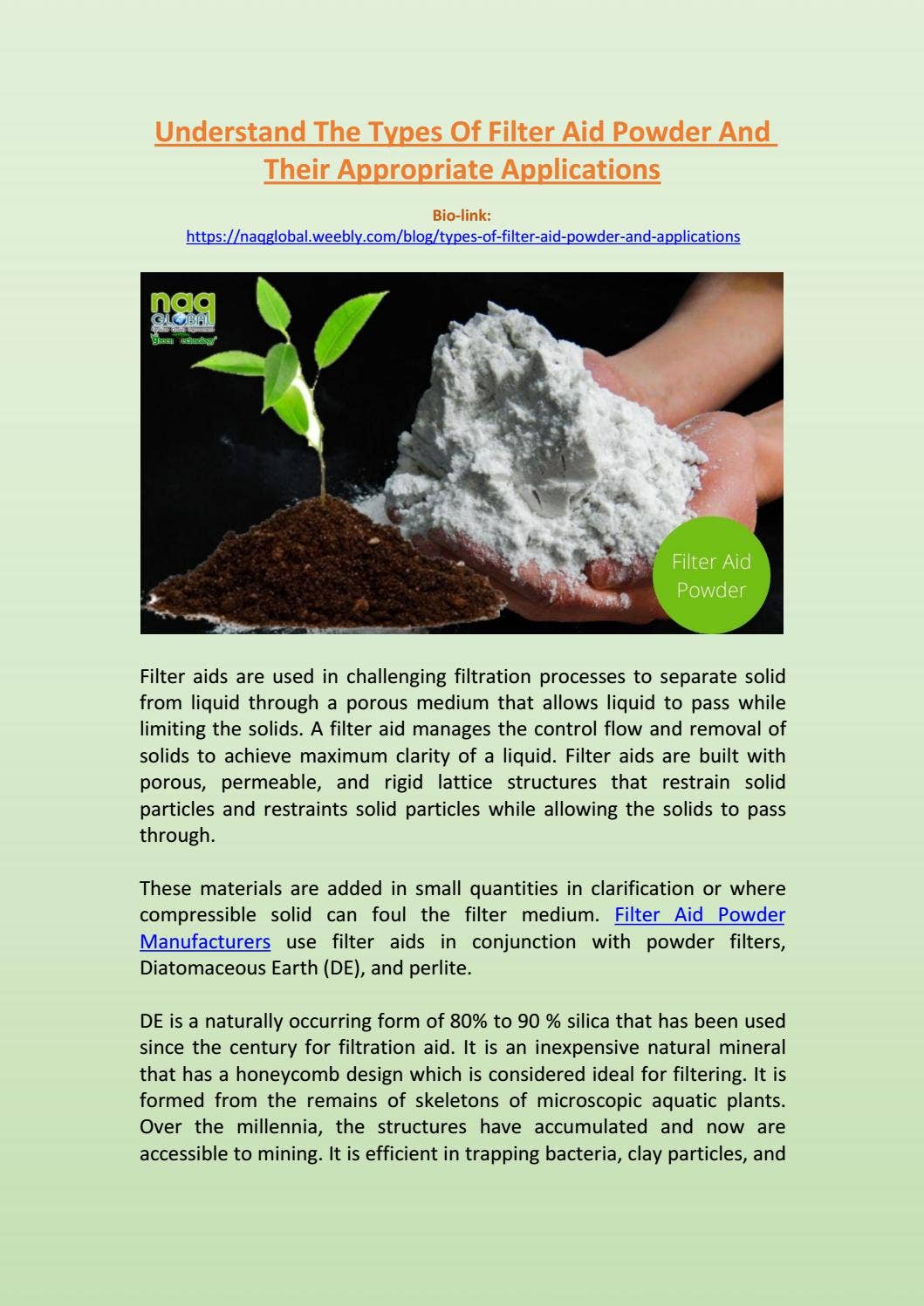 Understand The Types Of Filter Aid Powder And Their Appropriate ...