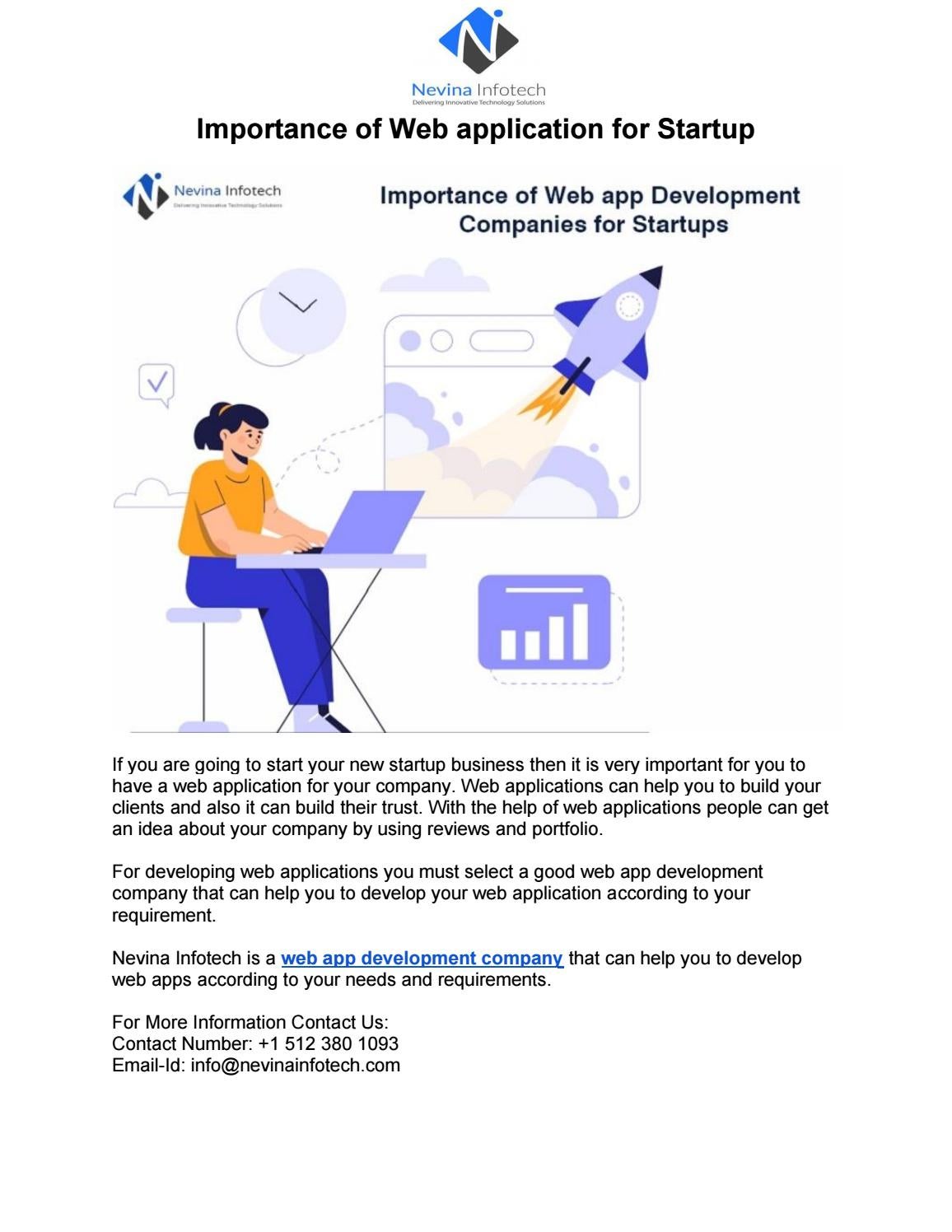 Importance of Web application for Startup by Nevina Infotech - Issuu