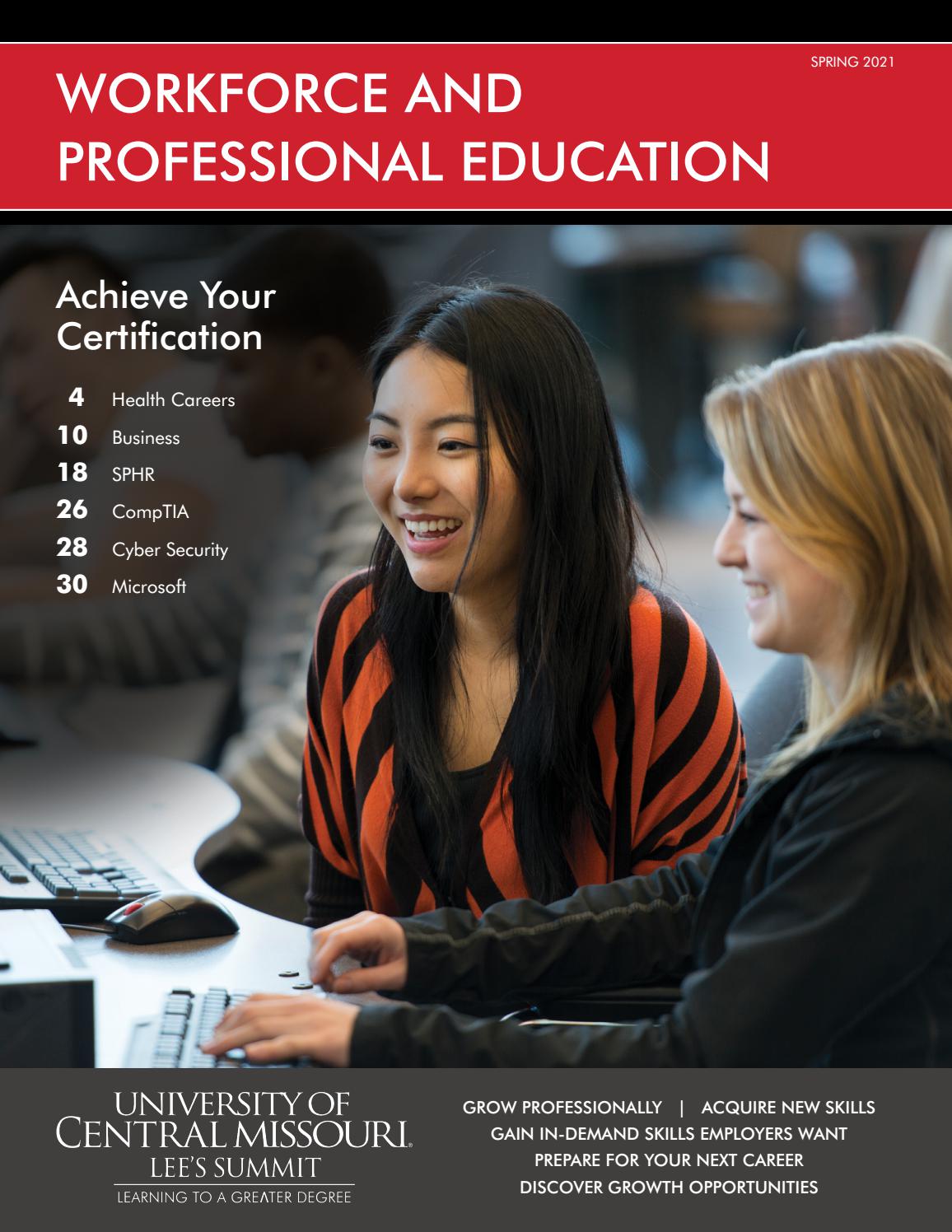 Workforce and Professional Education | Achieve Your Certification at ...