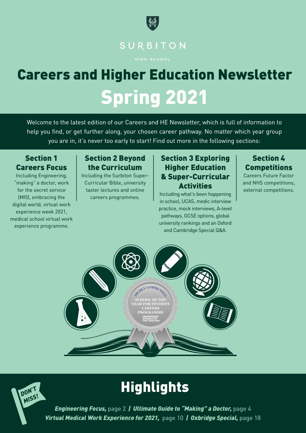 Careers Newsletter SpringTerm 2021 by Chris Knight - Issuu