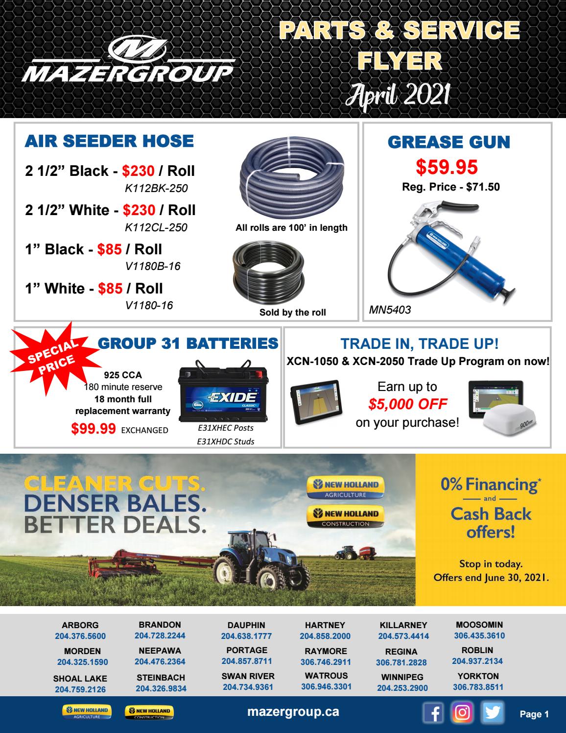 April Parts & Service Flyer 2021 by Mazergroup - Issuu