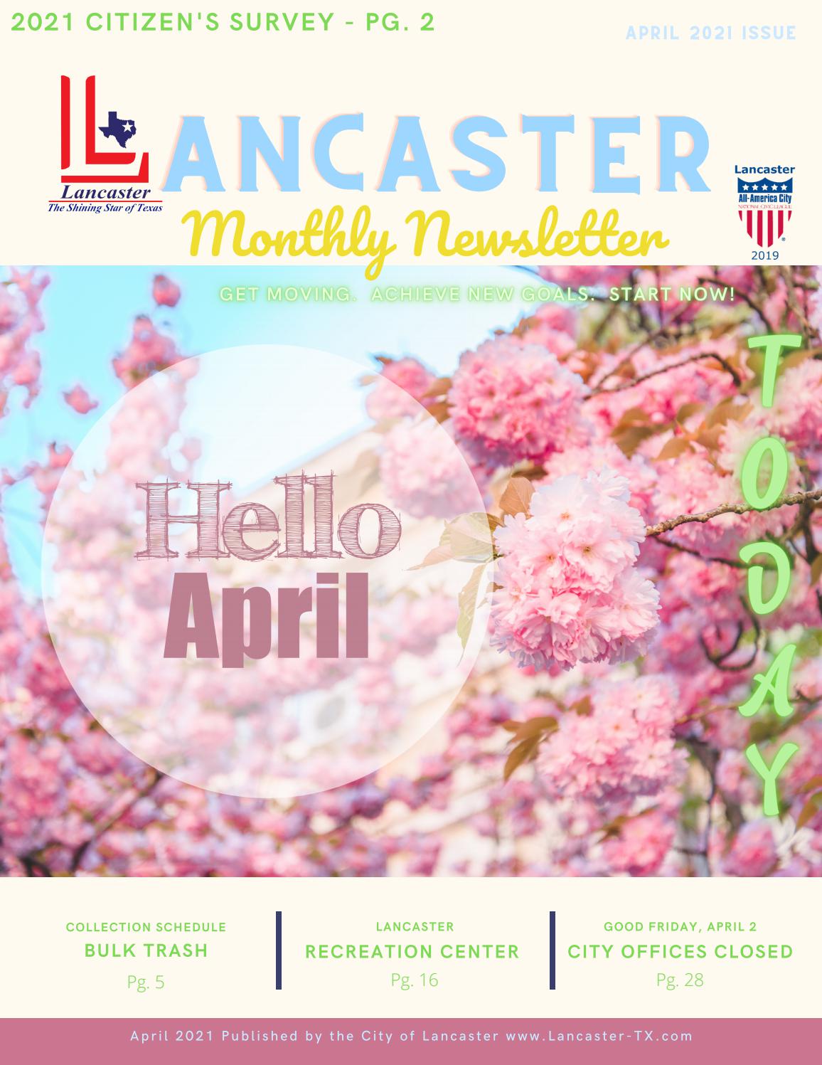Lancaster Today! April 2021 Issue by City of Lancaster, Texas - Issuu