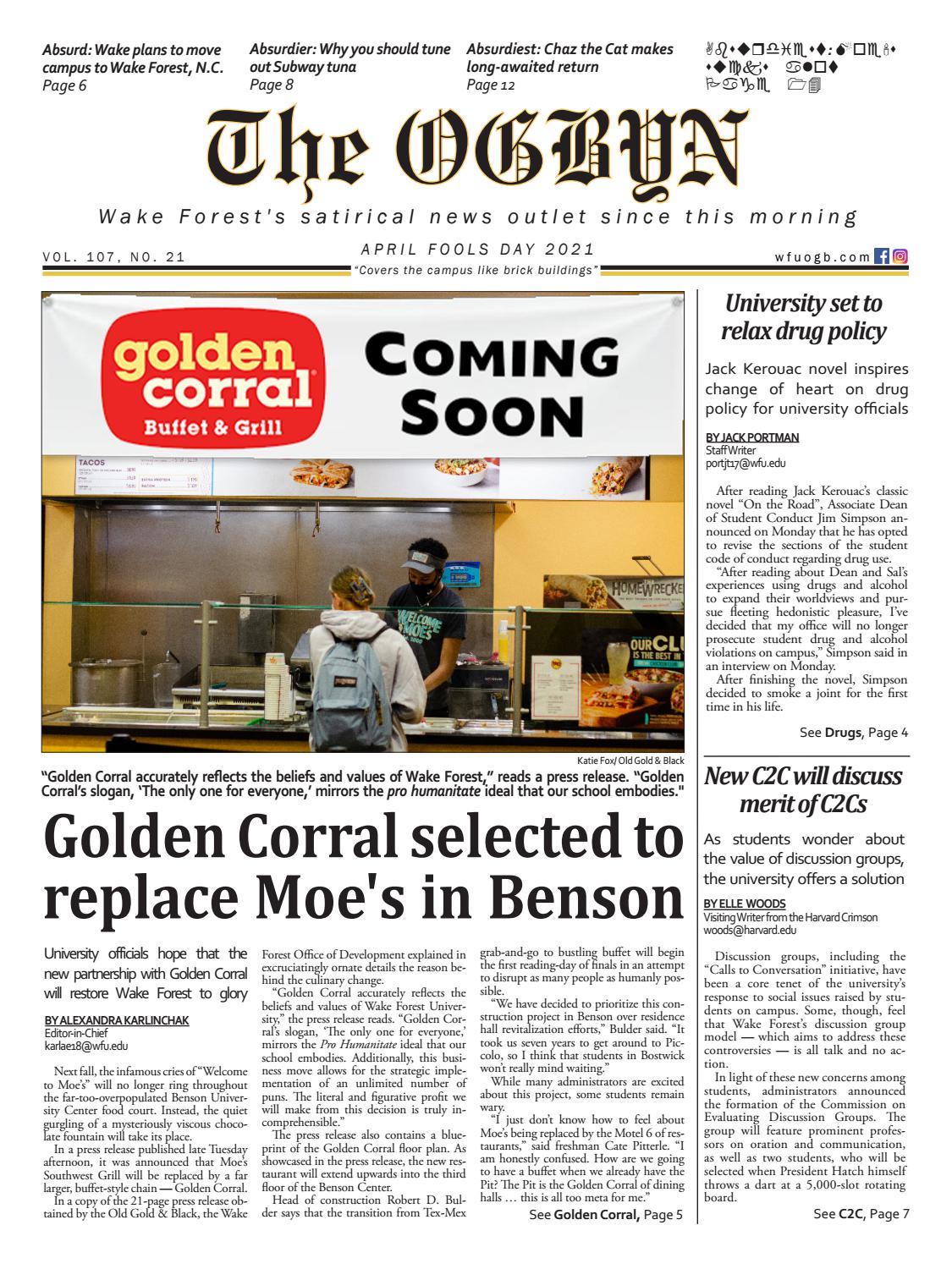 4/1 Issue by Old Gold & Black - Issuu