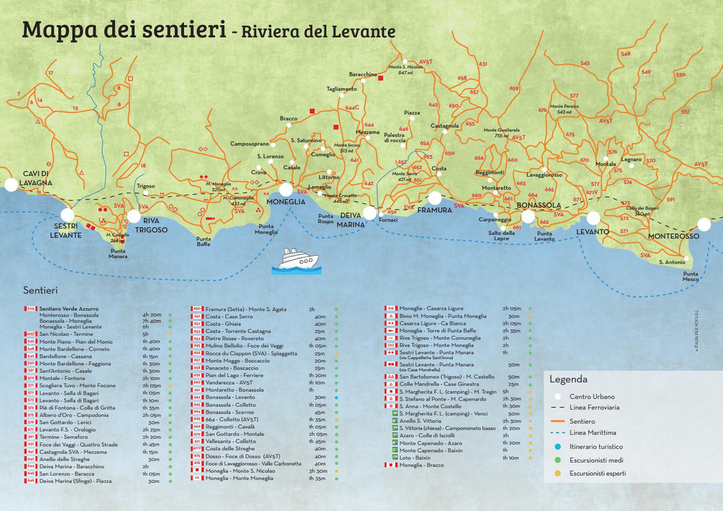 Riviera del Levante Icons - Mappe dei sentieri della Riviera del ...