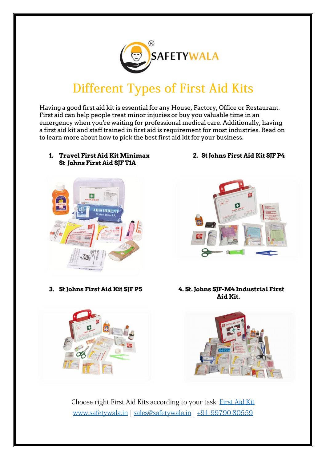 Different Types of First Aid Kits by safety wala - Issuu