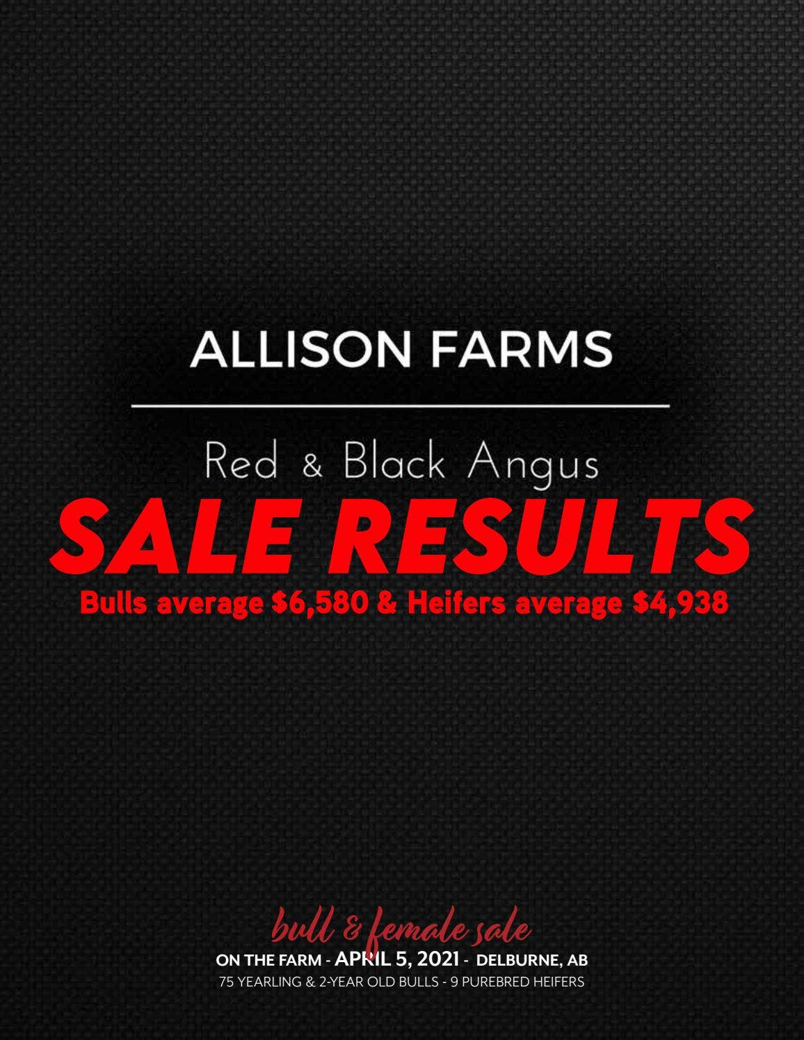 Allison Farms 3rd Annual Bull & Female Sale :: SALE RESULTS 2021 by ...