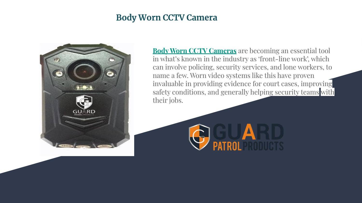 Body Worn CCTV cameras by Guard Patrol Products - Issuu