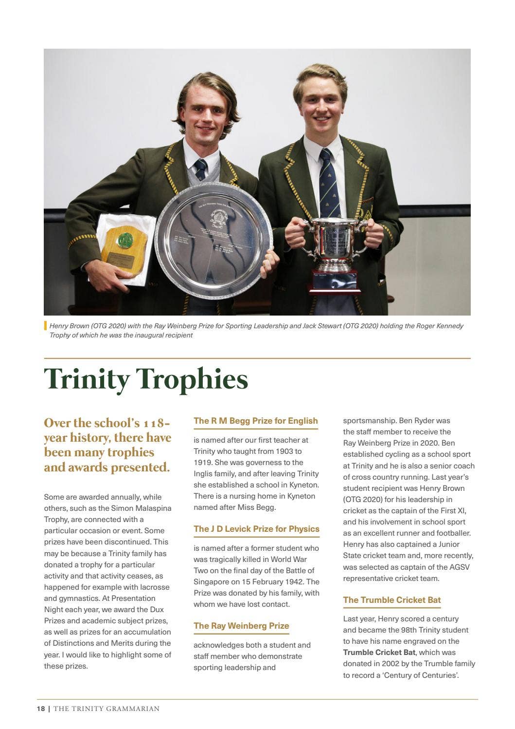 The Trinity Grammarian - April 2021 by Trinity Grammar School, Kew - Issuu