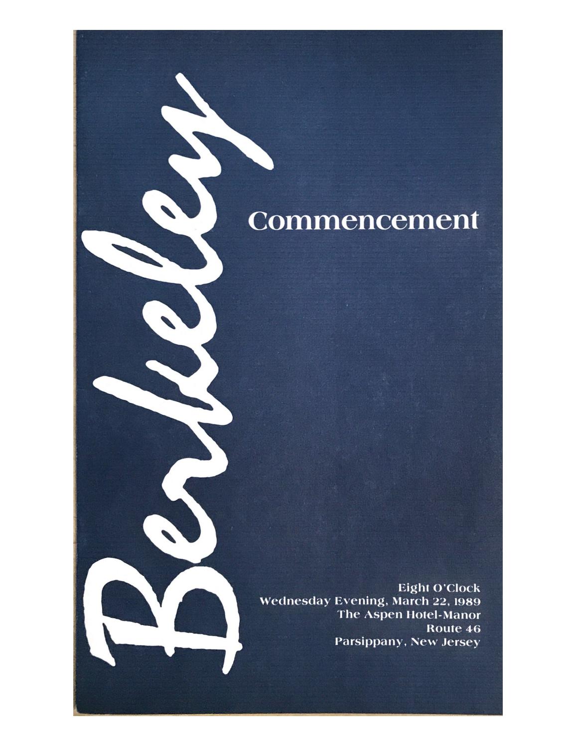 1989 Commencement Program by Berkeley College Alumni - Issuu