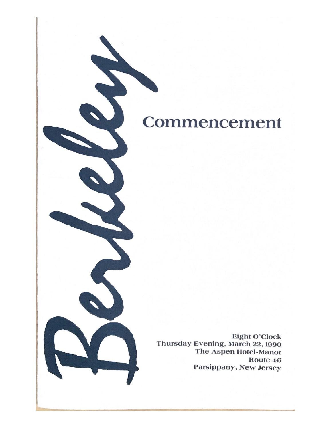 1990 Commencement Program by Berkeley College Alumni - Issuu
