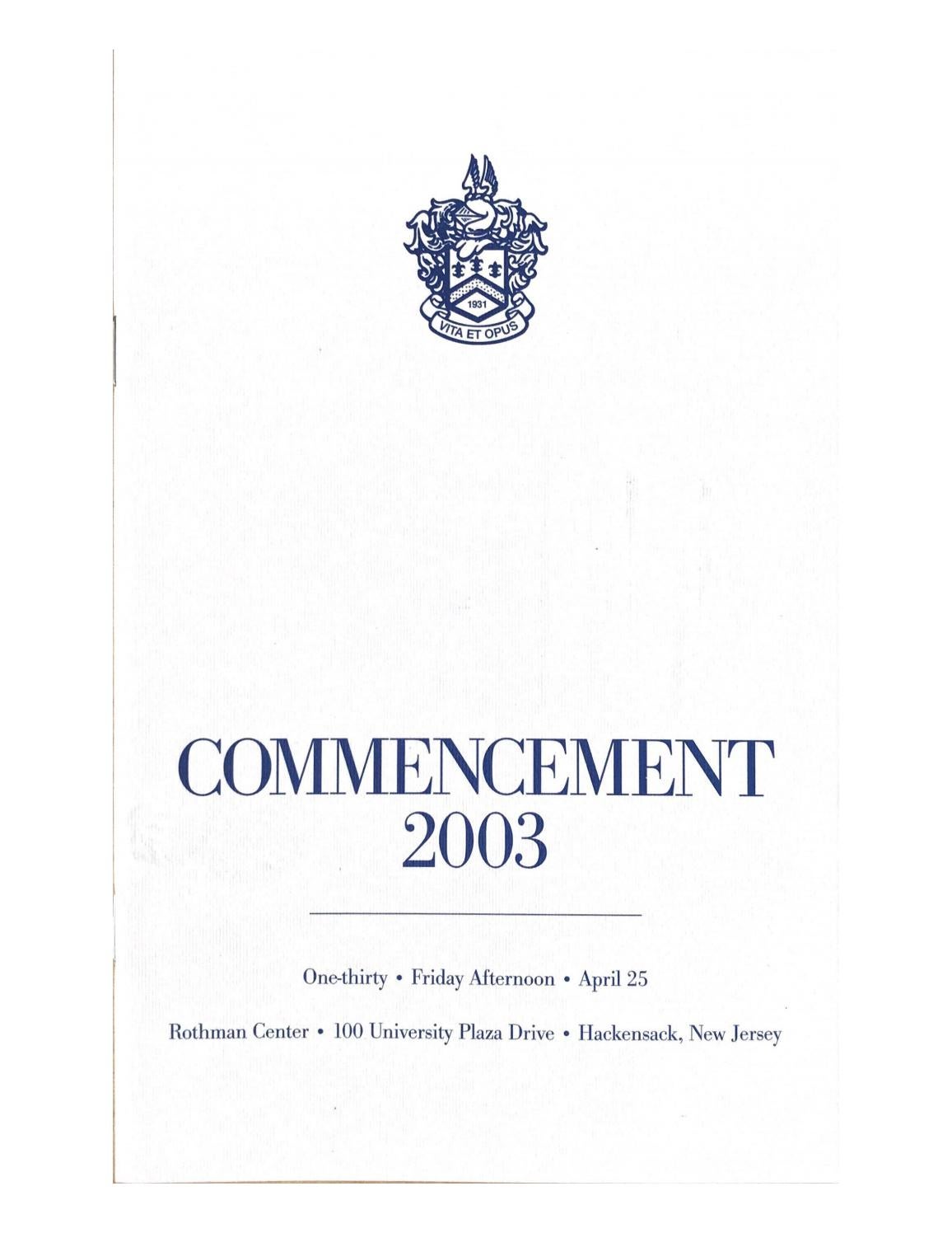 2003 Commencement Program by Berkeley College Alumni - Issuu