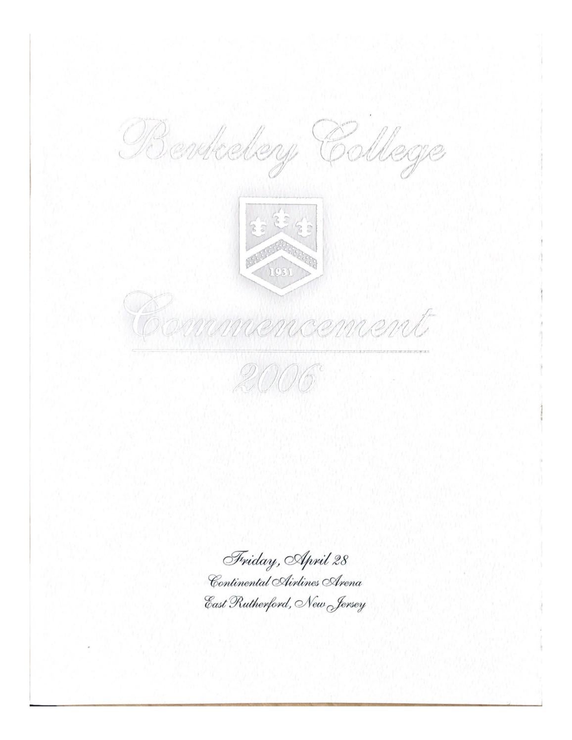 2006 Commencement Program by Berkeley College Alumni - Issuu