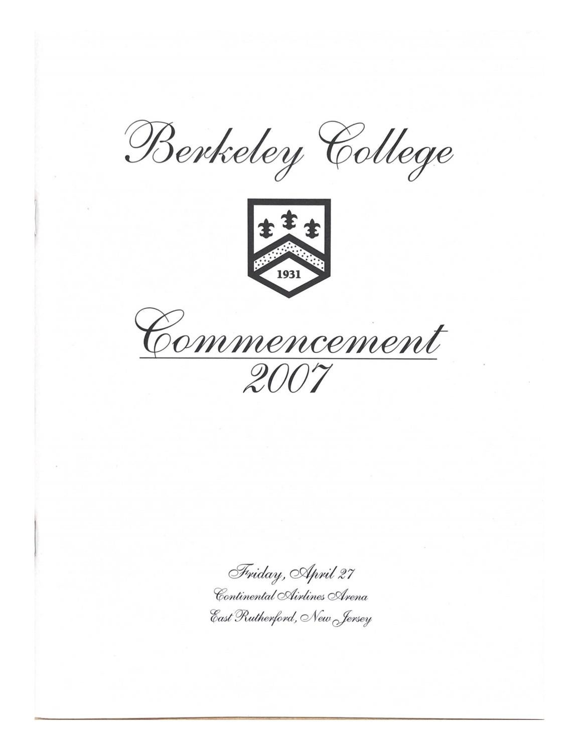 2007 Commencement Program by Berkeley College Alumni - Issuu
