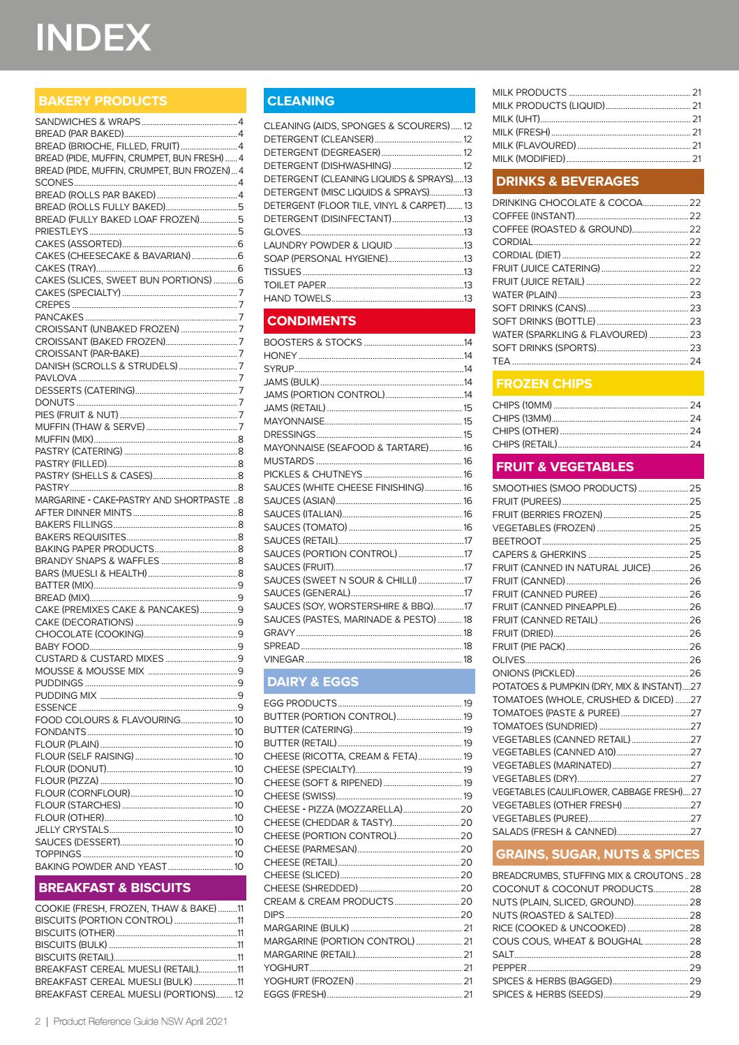 PFD Product Reference Guide - NSW by PFD Food Services - Issuu