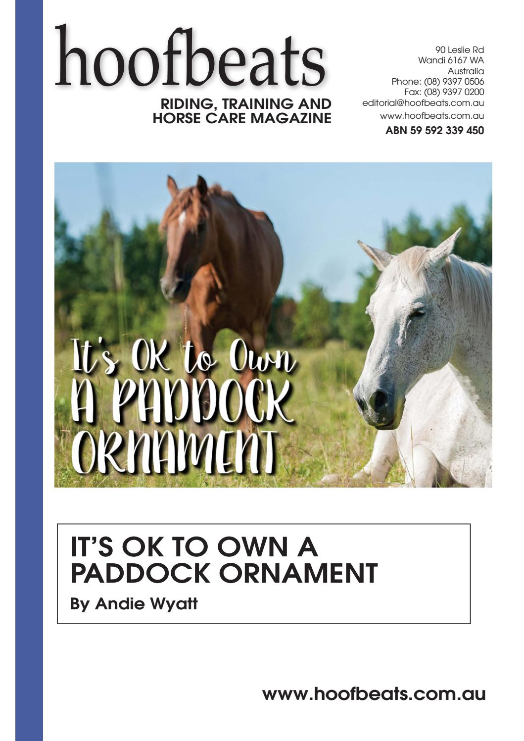 Hoofbeats magazine - It's okay to own a paddock ornament. By Andie ...