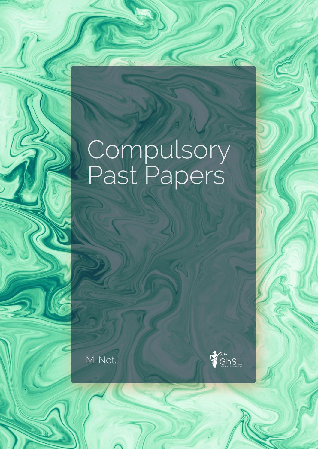 M. Not - Compulsory Past Papers by GħSL - Notes and Past Papers - Issuu