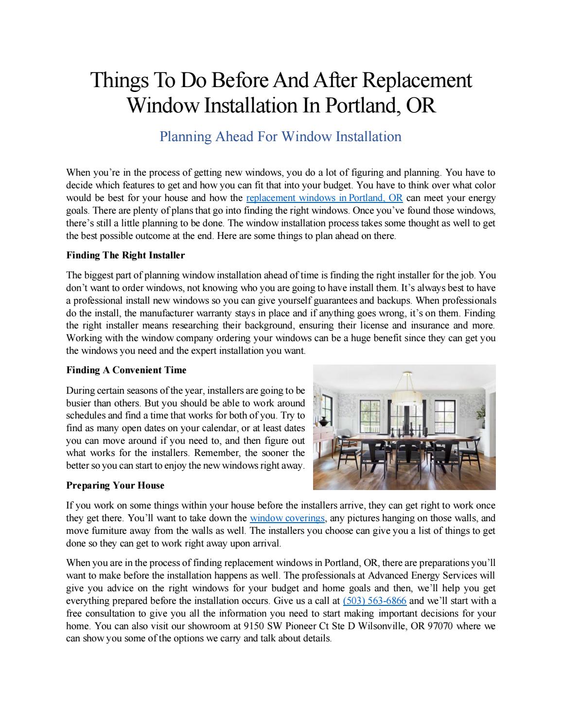 Things To Do Before And After Replacement Window Installation In ...