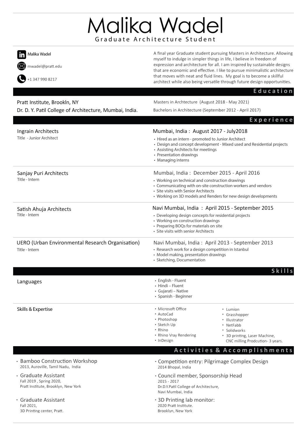 Malika Wadel Resume by MalikaWadel - Issuu