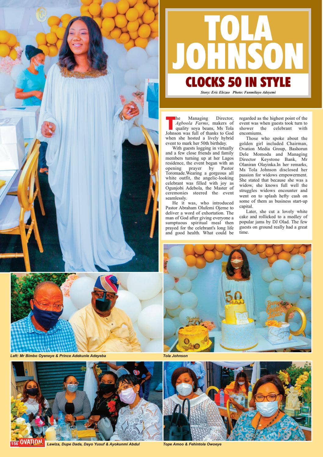 TOLA JOHNSON CLOCKS 50 IN STYLE by Ovation Magazine Re-Up - Issuu