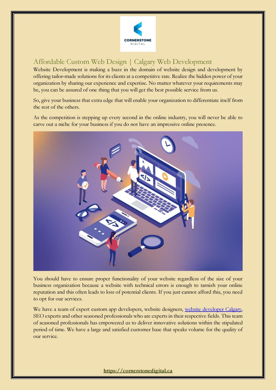 Affordable Custom Web Design | Calgary Web Development by cornerstonedgtl - Issuu