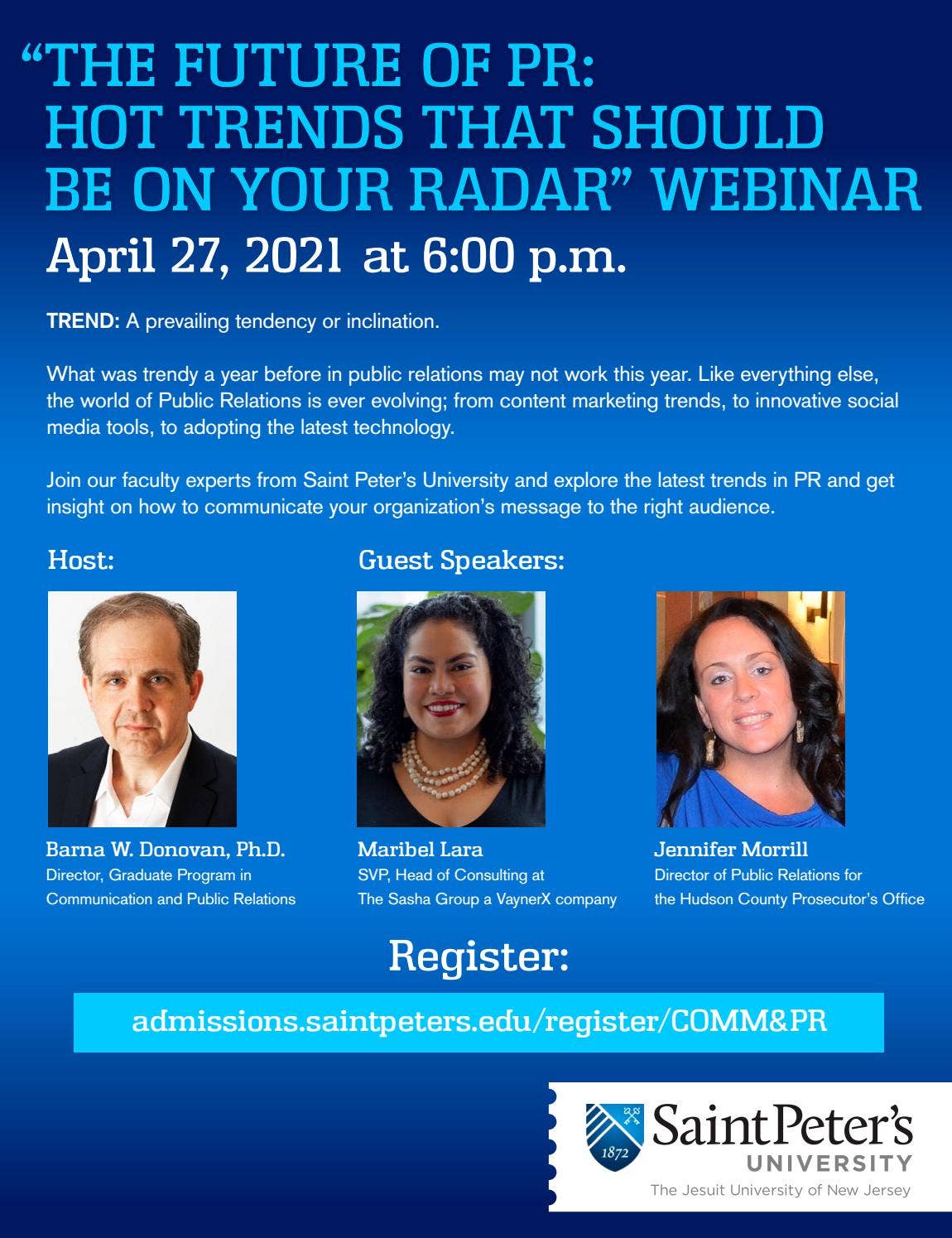 PR Webinar April 2021 by Saint Peter's University - Issuu