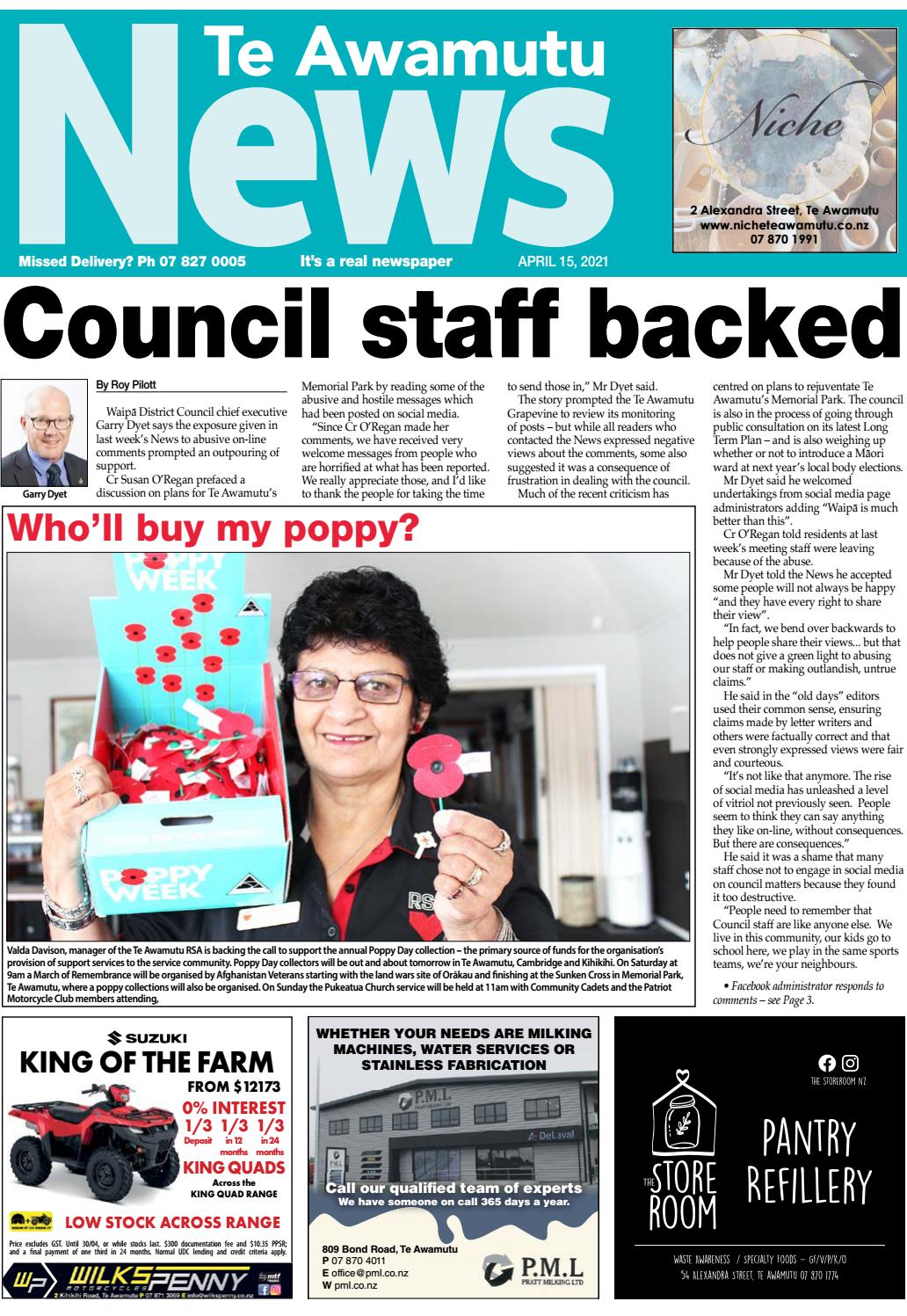 Te Awamutu News | April 15, 2021 by Cambridge News, King Country News ...