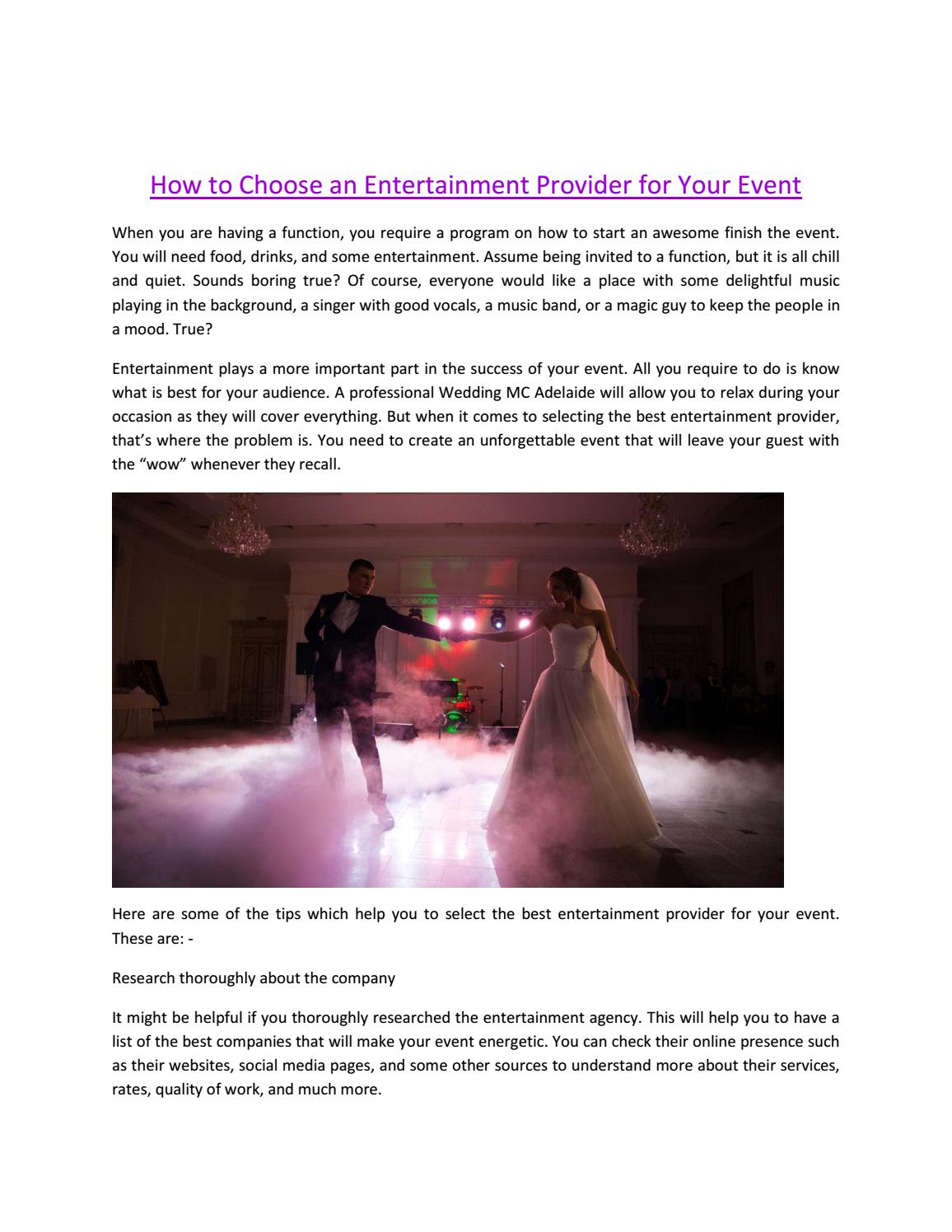 How to choose an entertainment provider for your event by entertainment ...