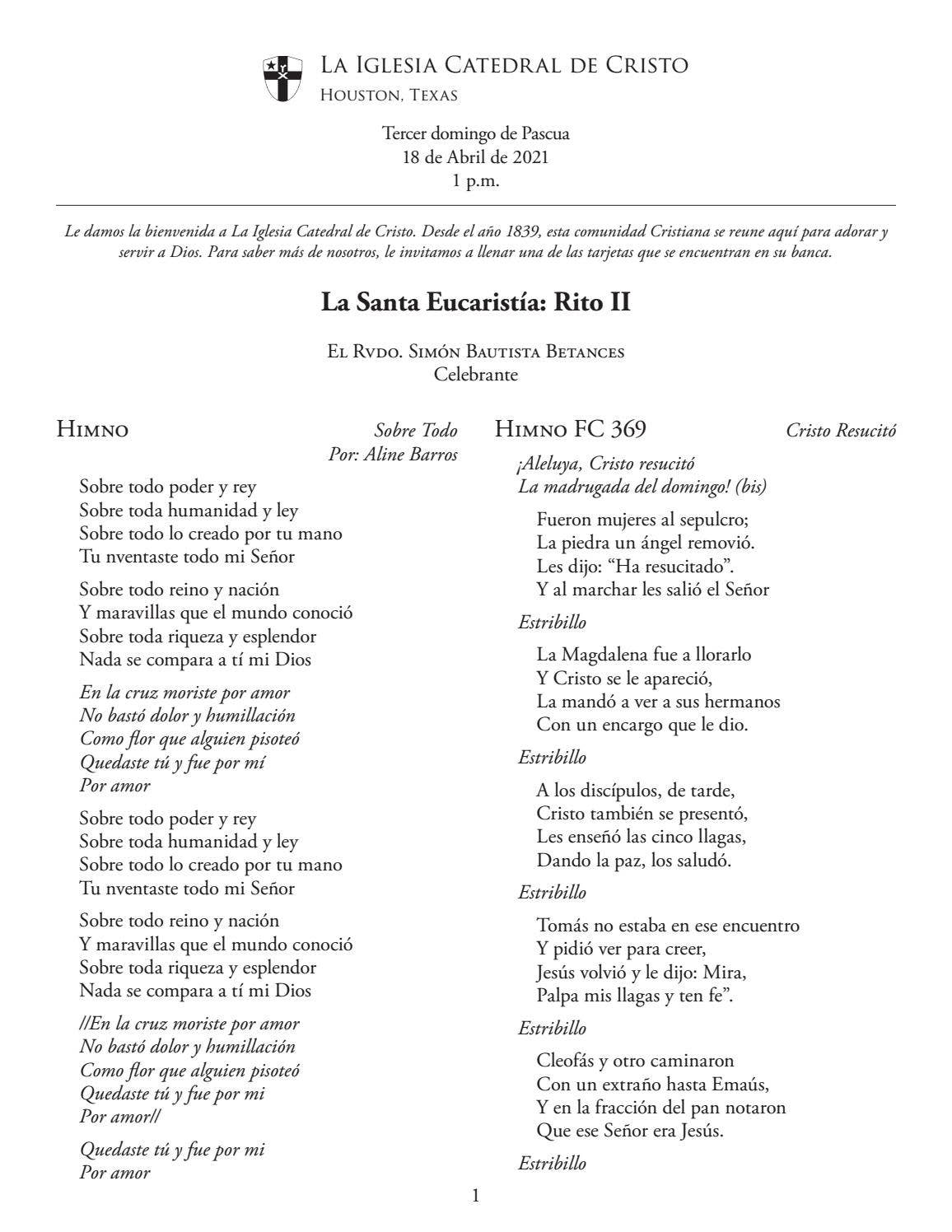 1 pm Spanish leaflet 4/18/21 by Christ Church Cathedral - Issuu