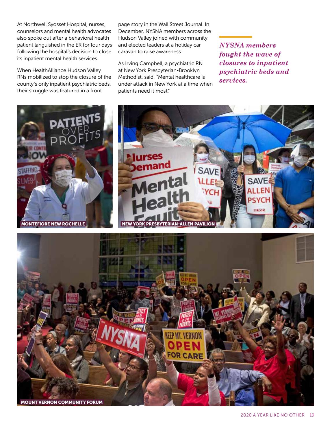 NYSNA 2020 Annual Report by New York State Nurses Association - Issuu
