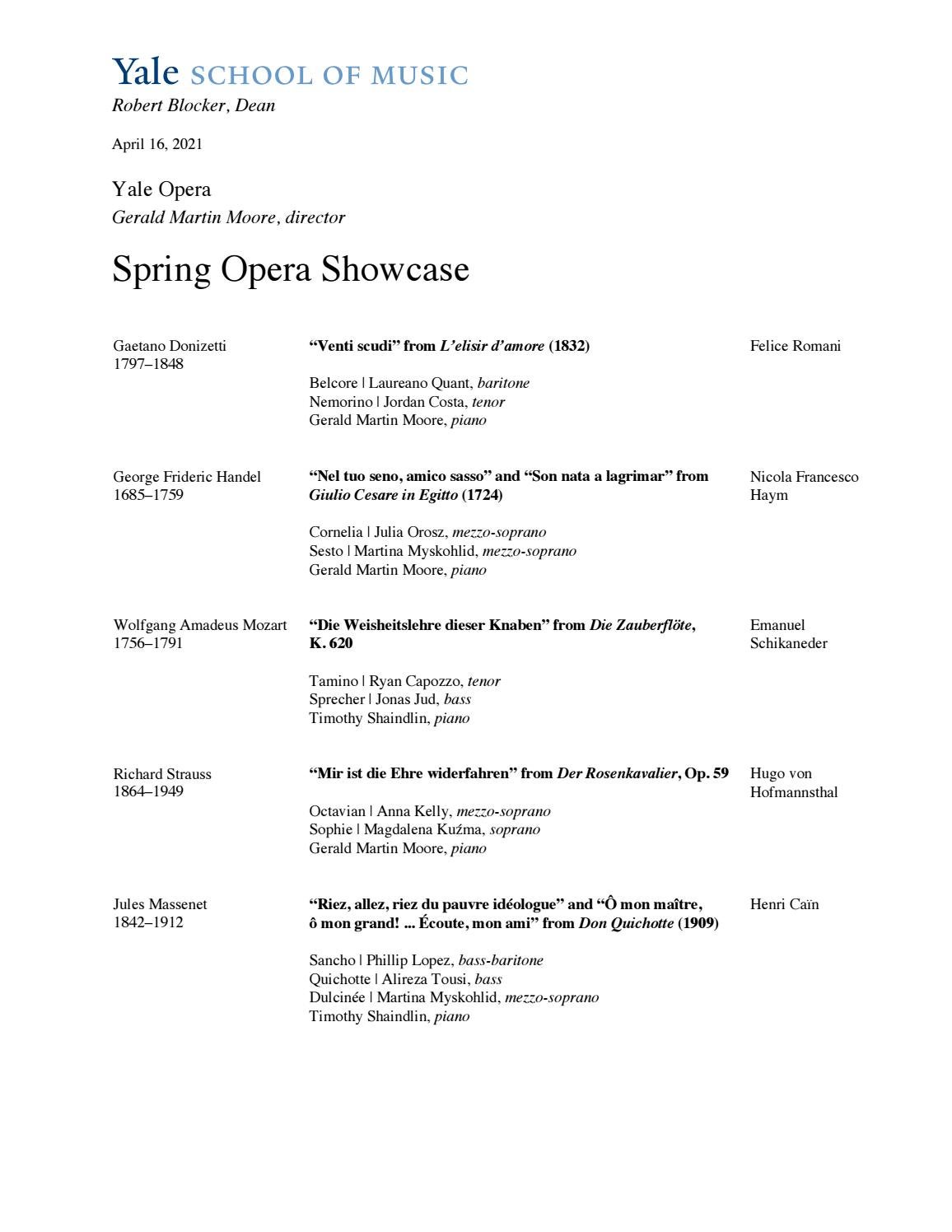 Spring Opera Showcase, April 16, 2021 by Yale School of Music - Issuu