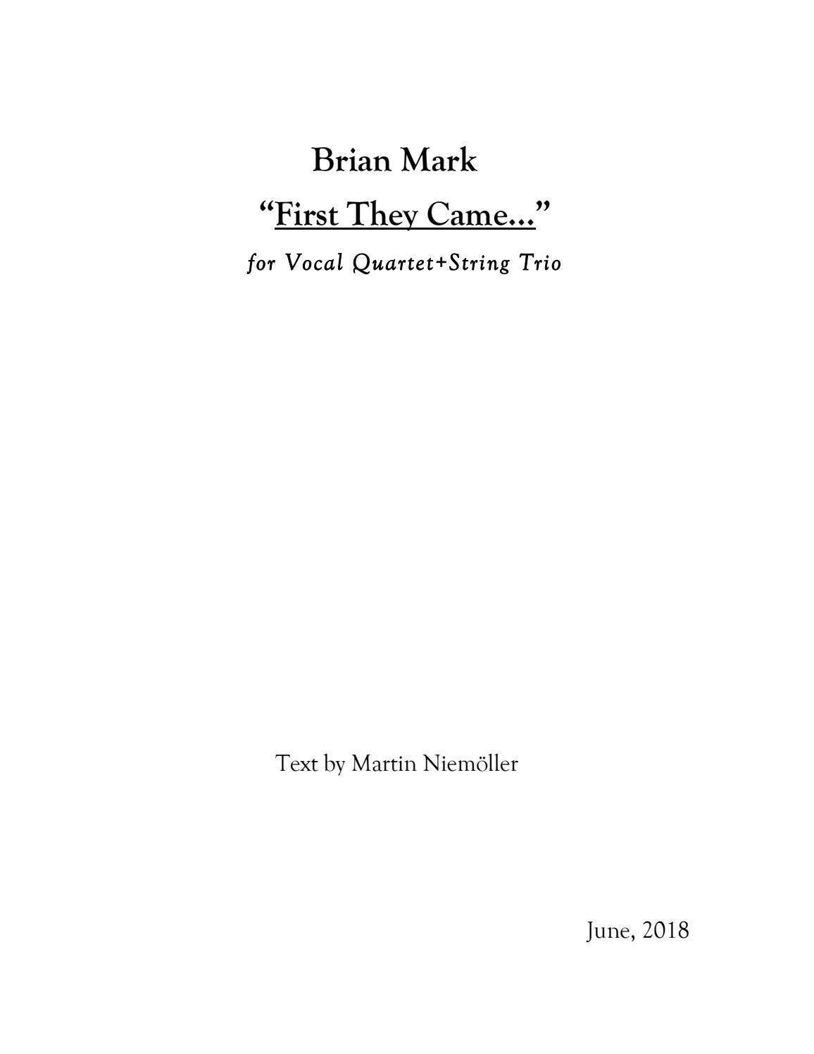 "First they Came..." by Brian Mark - Issuu