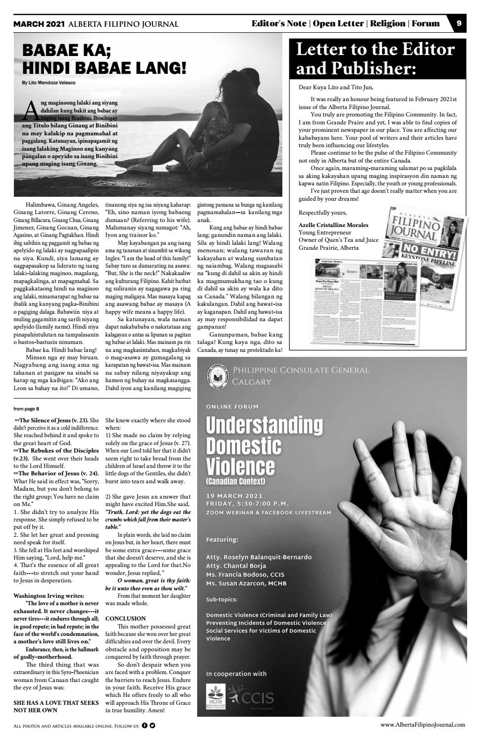 Alberta Filipino Journal - March 2021 Issue by Alberta Filipino Journal ...