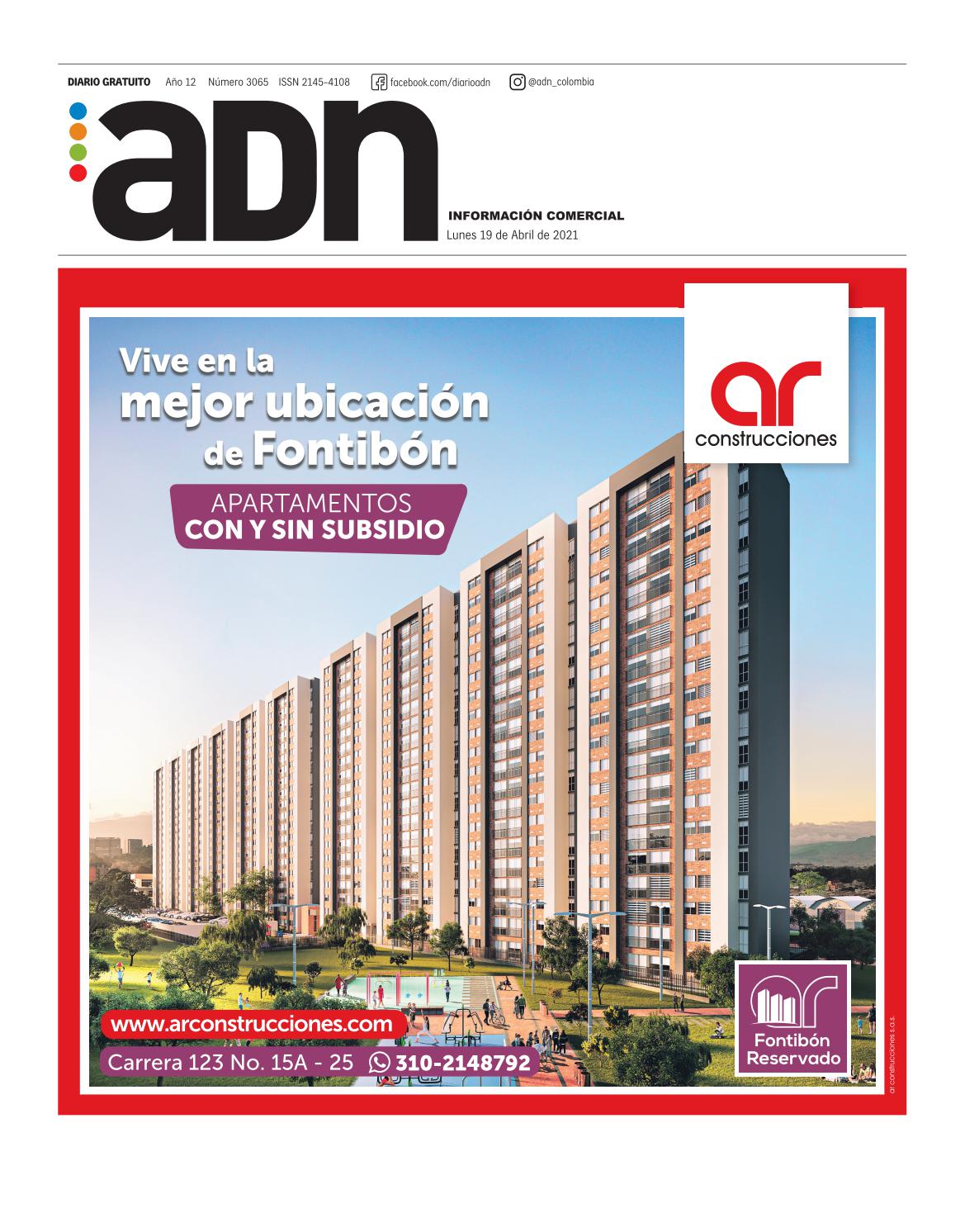 ADN Bogotá, 19 de abril de 2021 by diarioadn.co - Issuu