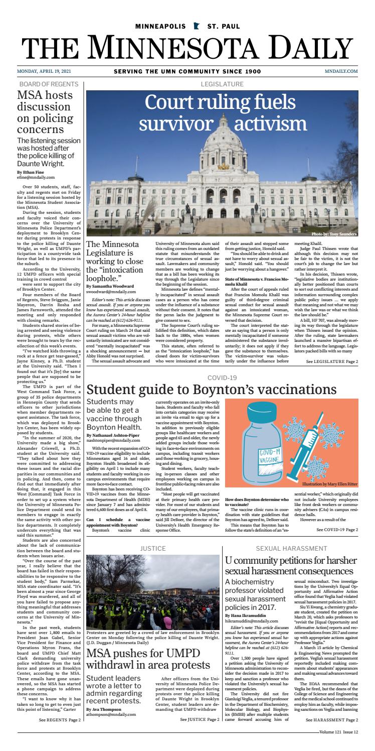 April 19, 2021 by The Minnesota Daily - Issuu