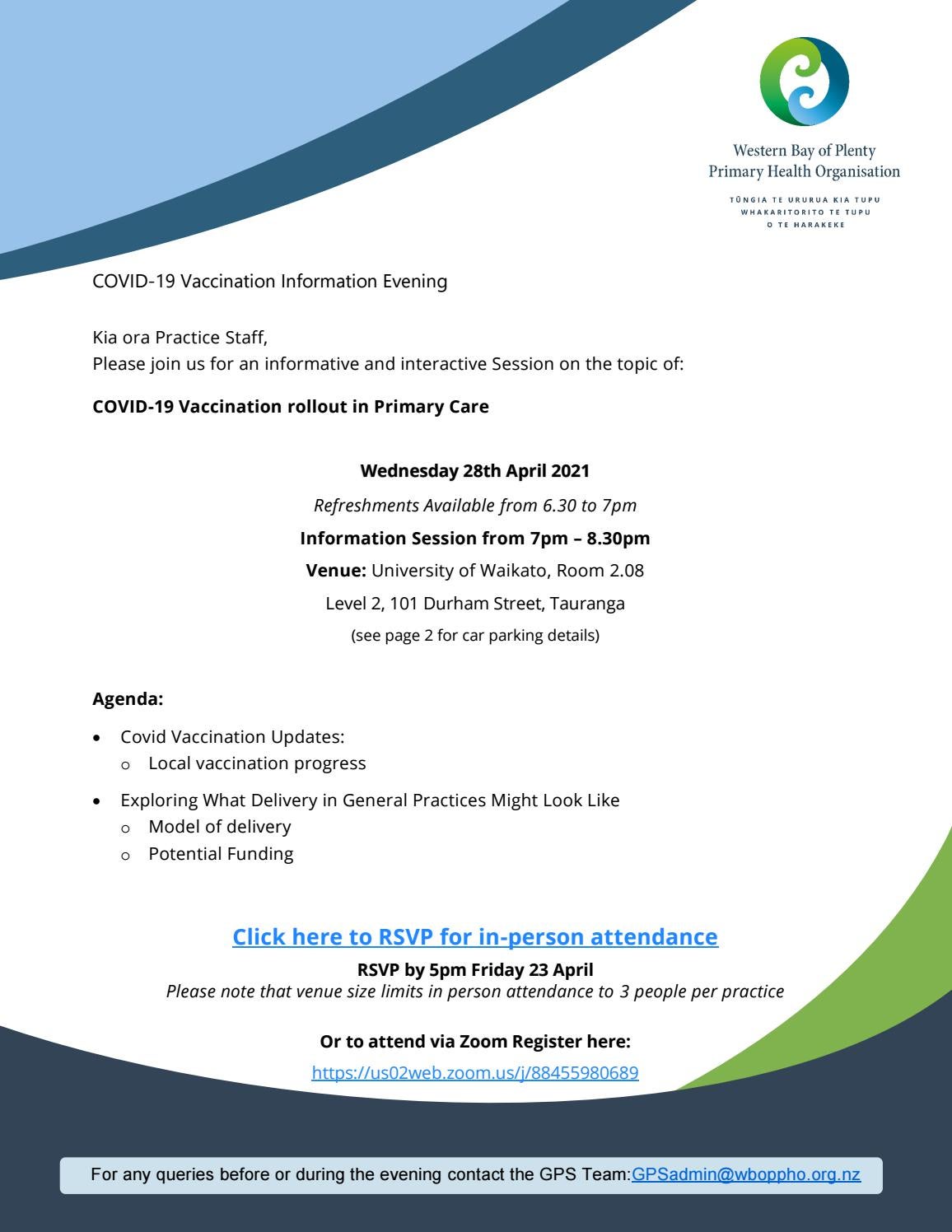 COVID-19 Vaccination Evening Invitation by WBOP PHO - Issuu