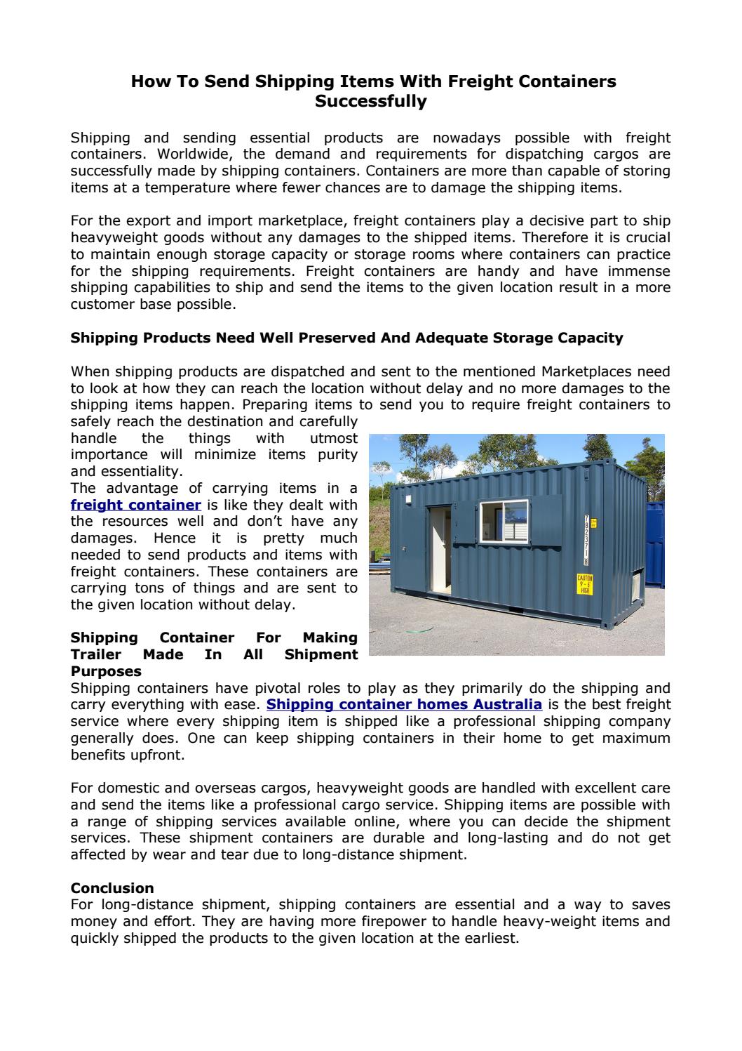 How To Send Shipping Items With Freight Containers Successfully by Port ...