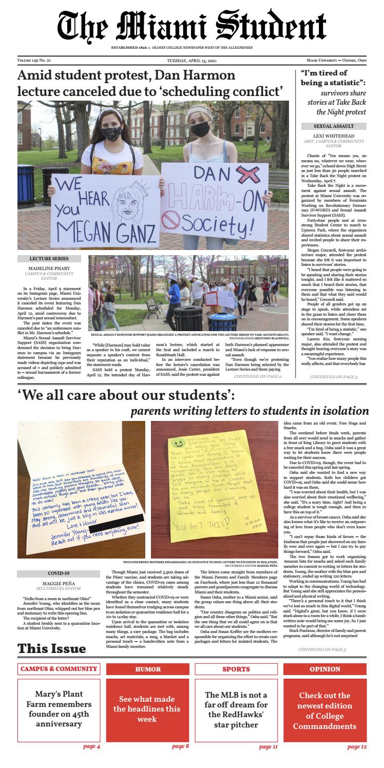 The Miami Student | April 13, 2021 by The Miami Student - Issuu